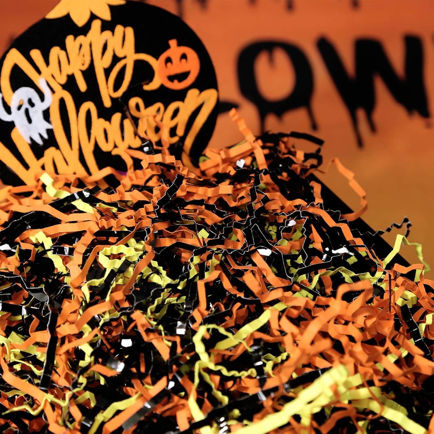 Halloween Themed Matallic Spider Crinkle Cut Paper Filler – Posh Paper